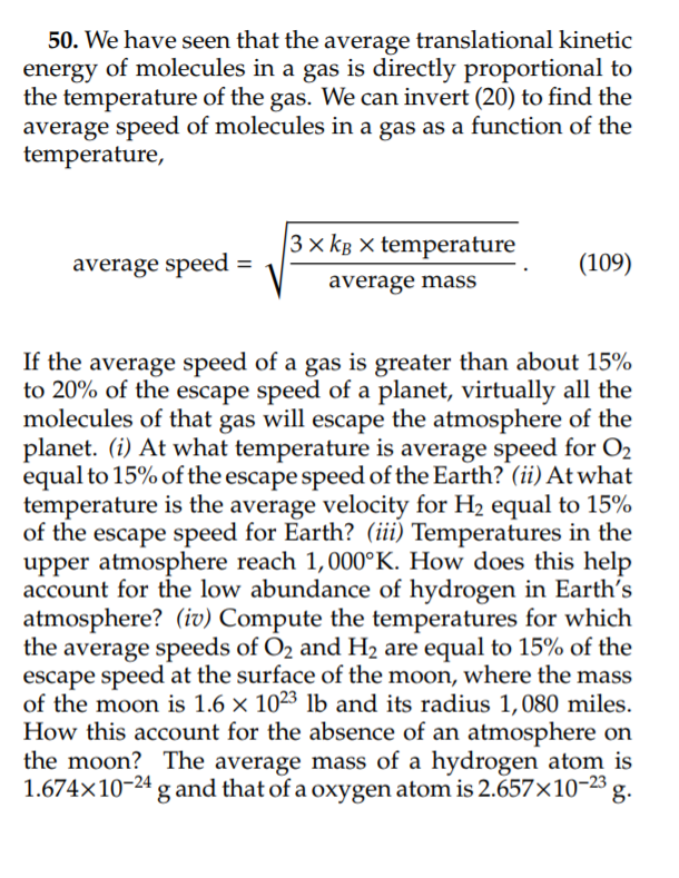 Solved 50. We have seen that the average translational | Chegg.com