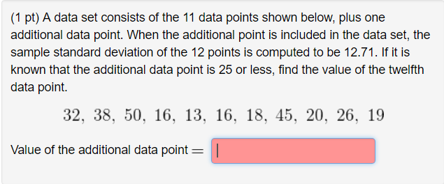 Solved 1 Pt A Data Set Consists Of The 11 Data Points 