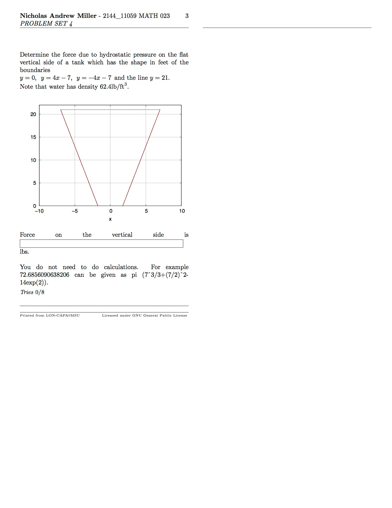 Nicholas Andrew Miller - 2144_11059 MATH 023 3 | Chegg.com