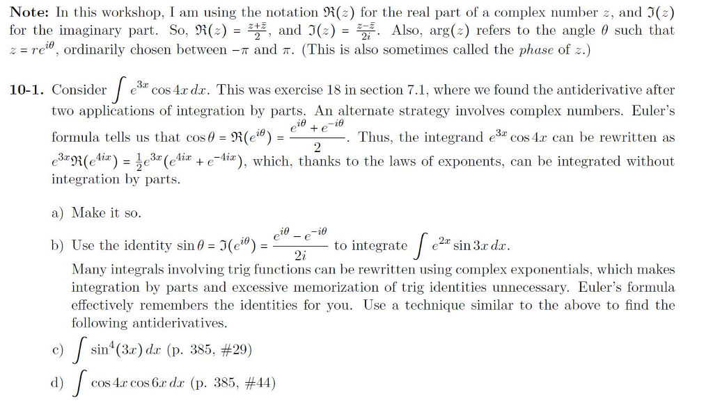 Solved Note: In this workshop, I am using the notation R(z) | Chegg.com