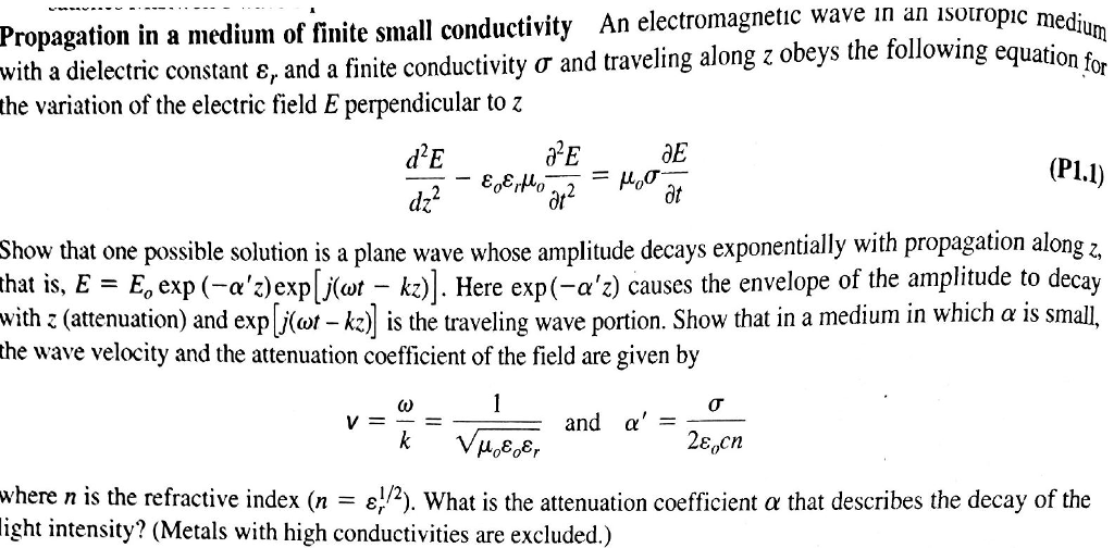Medium Propagation In A Medium Of Finite Small