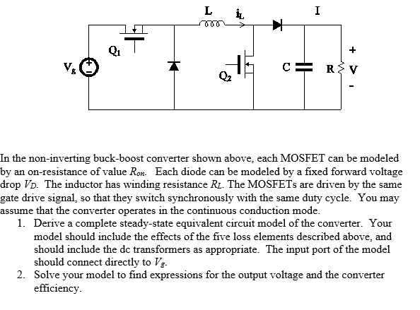 Solved Qi In the non-inverting buck-boost converter shown | Chegg.com