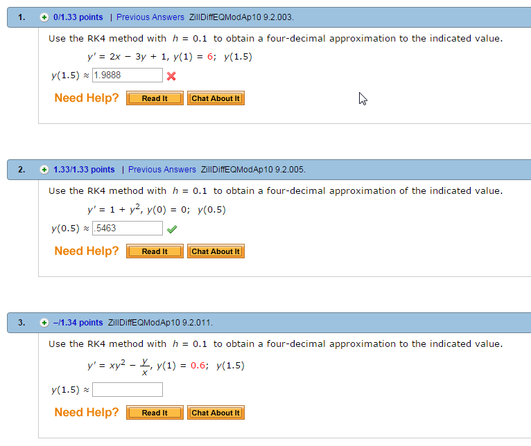 Solved Use the RK4 method with h = 0.1 to obtain a | Chegg.com