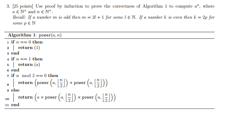 3 25 Points Use Proof By Induction To Prove The 