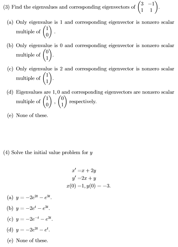 Solved Find the eigen values and corresponding eigenvectors | Chegg.com