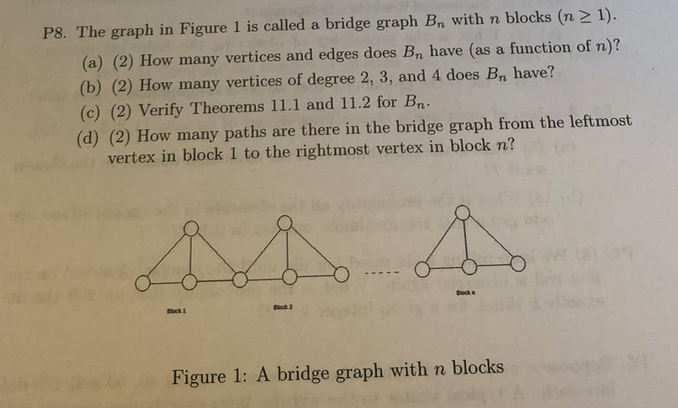 Solved P8. The graph in Figure 1 is called a bridge graph Bn | Chegg.com