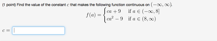 Solved Find the value of the constant c that makes the | Chegg.com