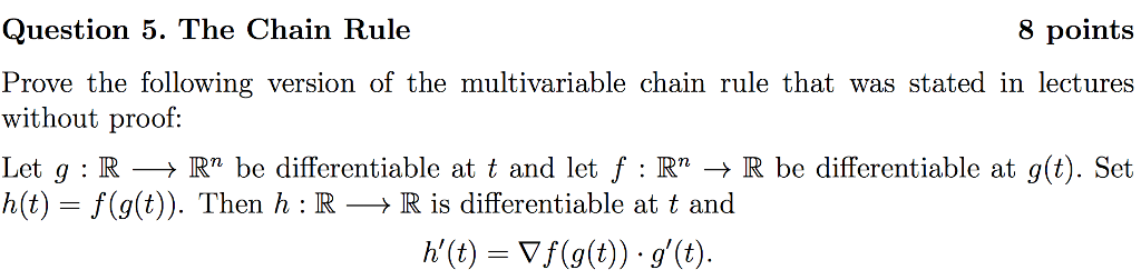 Solved Question 5. The Chain Rule Prove the following | Chegg.com