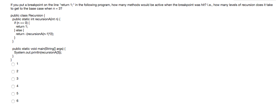 Solved If you put a breakpoint on the line "return 1 n the | Chegg.com