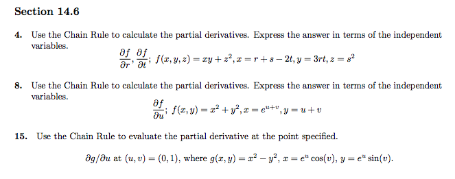 Use the Chain Rule to calculate the partial | Chegg.com