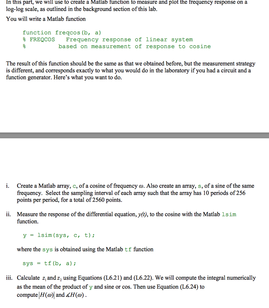 Solved In this part, we will use to create a Matlab function | Chegg.com