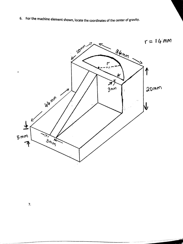 Solved For the machine element shown, locate the coordinates | Chegg.com