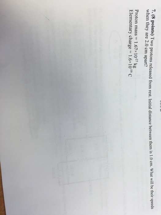 Solved Two protons released from rest. Initial distance | Chegg.com