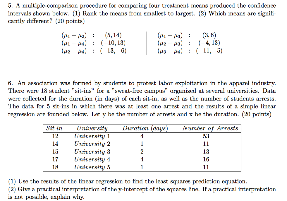 Solved A multiple-comparison procedure for comparing four | Chegg.com