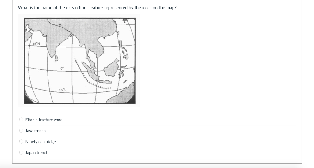 Solved What is the name of the ocean floor feature | Chegg.com