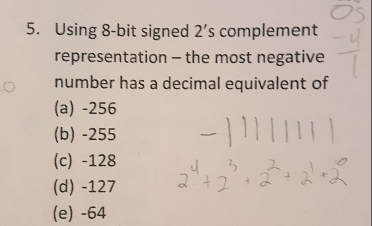 Solved Os 5. Using 8-bit signed 2's complement | Chegg.com