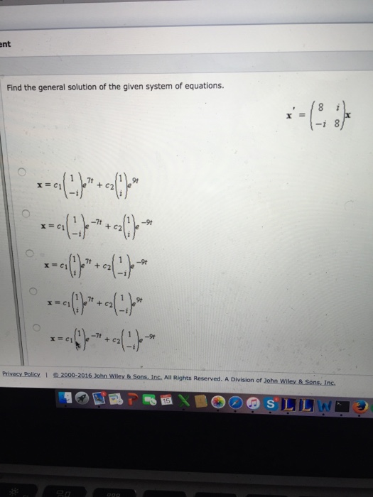 Solved Find the general solution of the given system of | Chegg.com