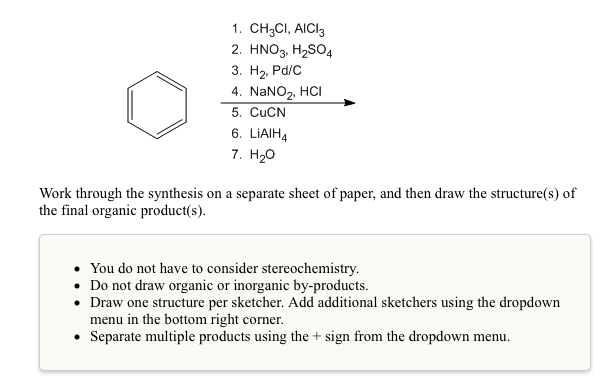 Solved Work through the synthesis on a separate sheet of | Chegg.com