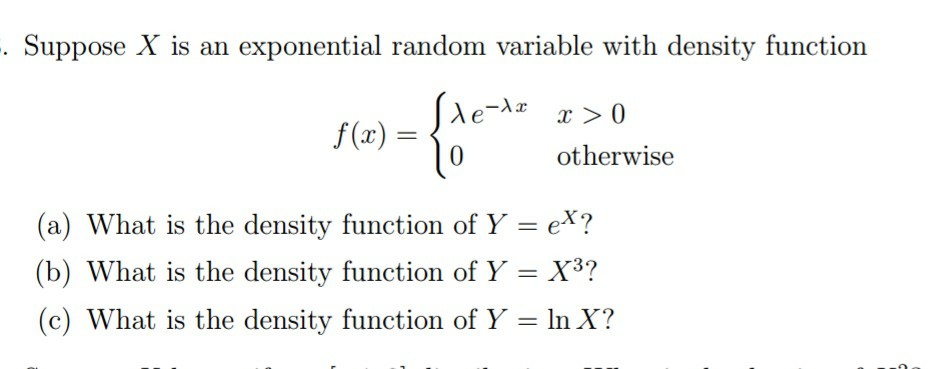Solved Suppose X Is An Exponential Random Variable With 