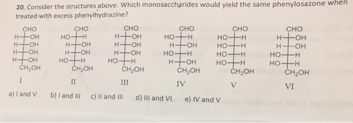 Solved Consider the structures above. Which monosaccharides | Chegg.com