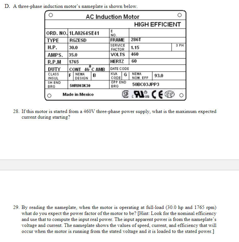 How To Read The Induction Motor Nameplate Data, 45% OFF