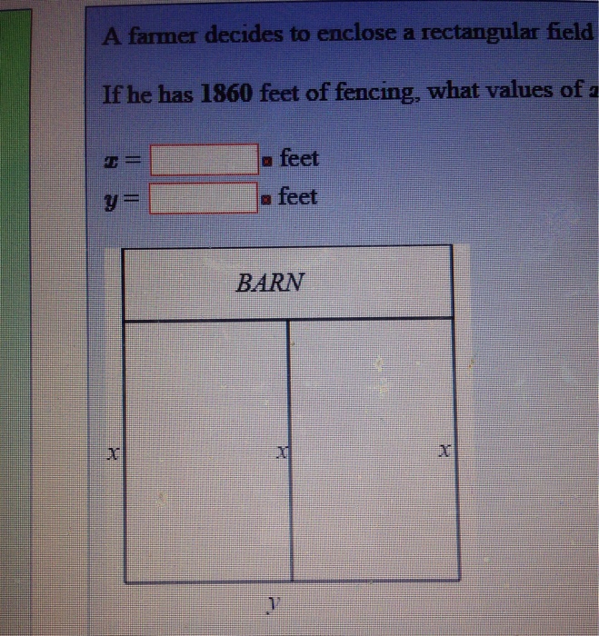 Solved A farmer decides to enclose a rectangular field using | Chegg.com
