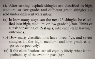 After testing, asphalt shingles are classified as | Chegg.com