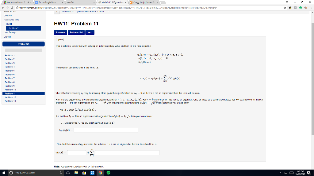 Solved welwerkmath tu.ed HW11: Problem 11 HiVII Uzer | Chegg.com