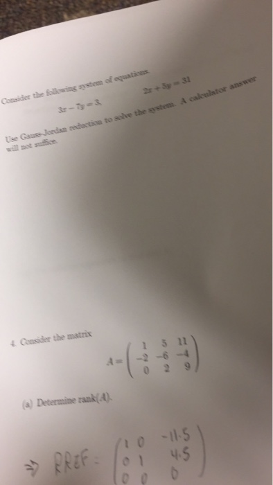 Solved Consider the following system of equations 3x - y = | Chegg.com