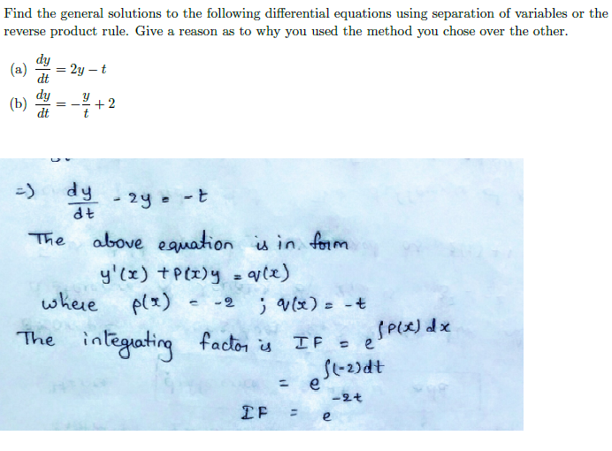 Solved Find the general solutions to the following | Chegg.com