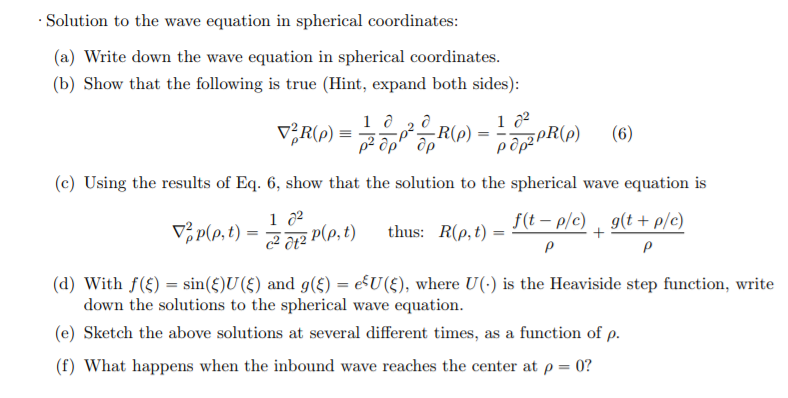 Solved Solution to the wave equation in spherical | Chegg.com