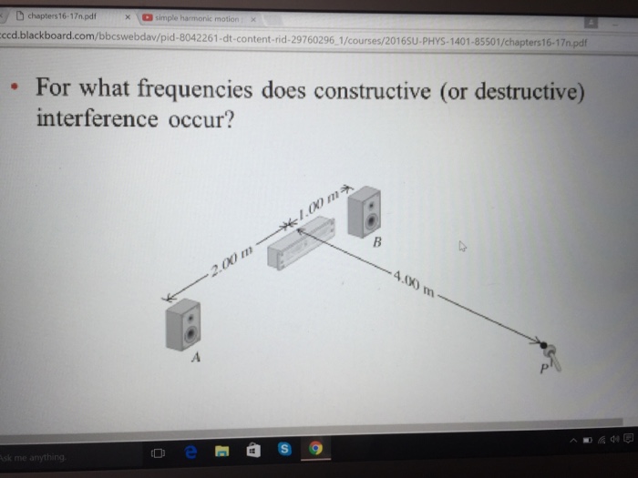Solved For what frequencies does constructive (or | Chegg.com
