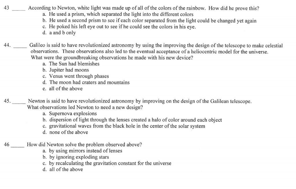 Solved According to Newton, white light was made up of all | Chegg.com