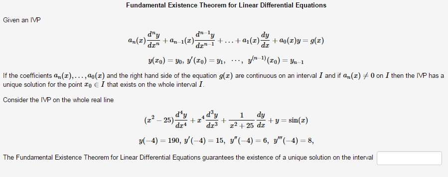 Solved Fundamental Existence Theorem for Linear Differential | Chegg.com