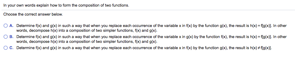 Solved: In Your Own Words Explain How To Form The Composit... | Chegg.com