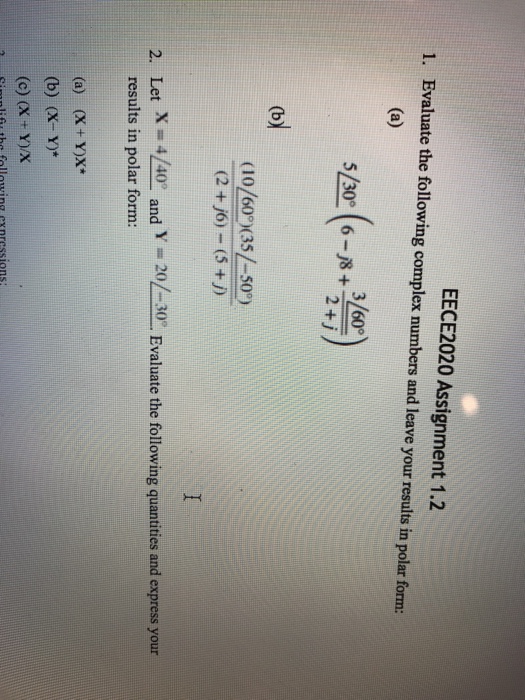 Solved Evaluate the following complex numbers and leave your | Chegg.com