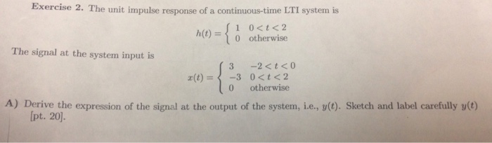 Solved The unit impulse response of a continuous-time LTI | Chegg.com