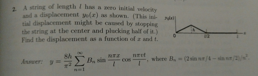 Solved of length I has a zero initial velocity A string and | Chegg.com