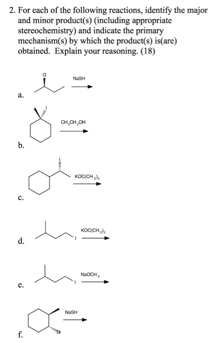 Solved For each of the following reactions, identify the | Chegg.com