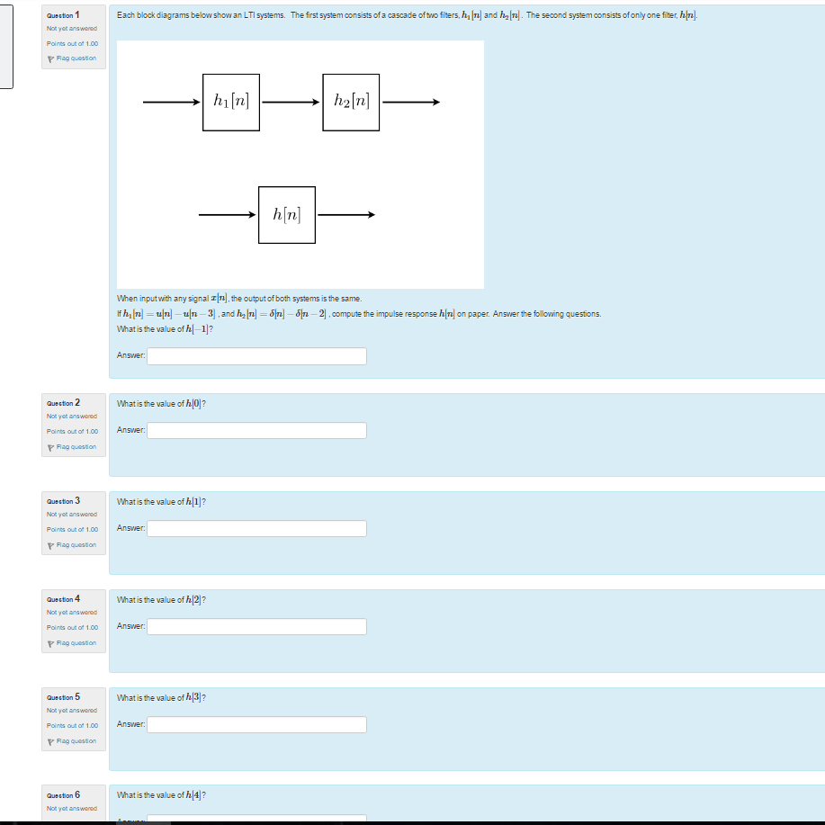 Solved Each block diagrams below show an LTI systems. The | Chegg.com