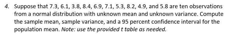 Solved Suppose that 7.3, 6.1, 3.8, 8.4, 6.9, 7.1, 5.3, 8.2, | Chegg.com