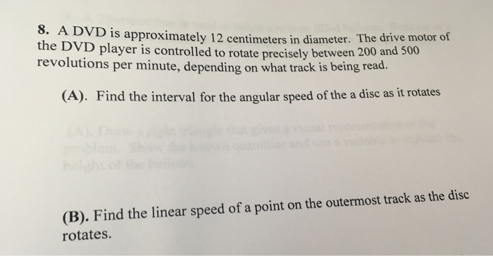 Solved A DVD is approximately 12 centimeters in diameter. | Chegg.com