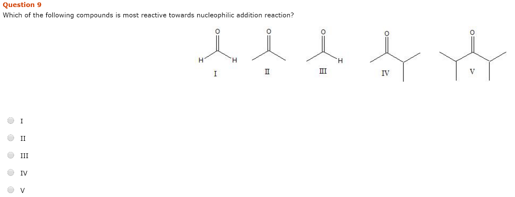 Solved Which of the following compounds is most reactive | Chegg.com