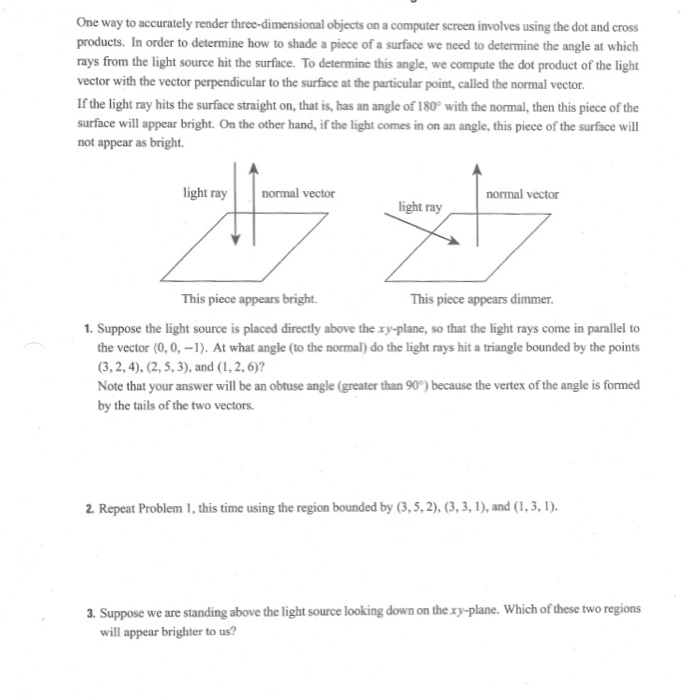 Solved One way to accurately render three-dimensional | Chegg.com