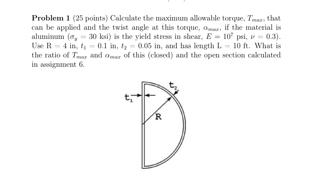 Solved Problem 1 (25 points) Calculate the maximum allowable | Chegg.com