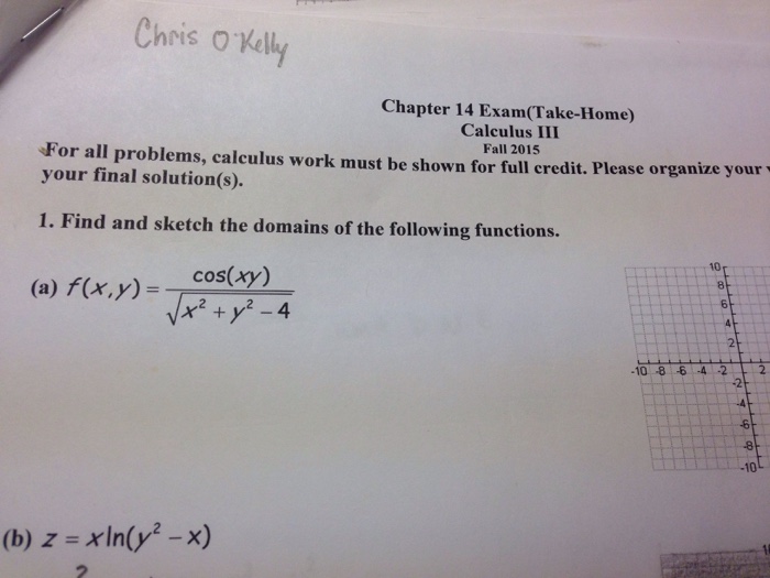 Solved For all problems, calculus work must be shown for | Chegg.com