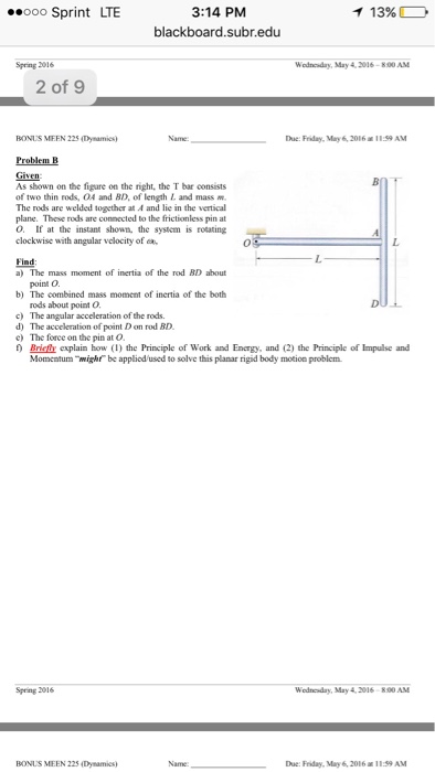 Solved As shown on the figure on the right, the T bar | Chegg.com