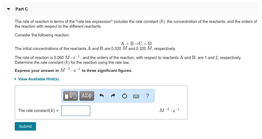 Solved Interactive Activity-Rate and the Rate Law Expression | Chegg.com