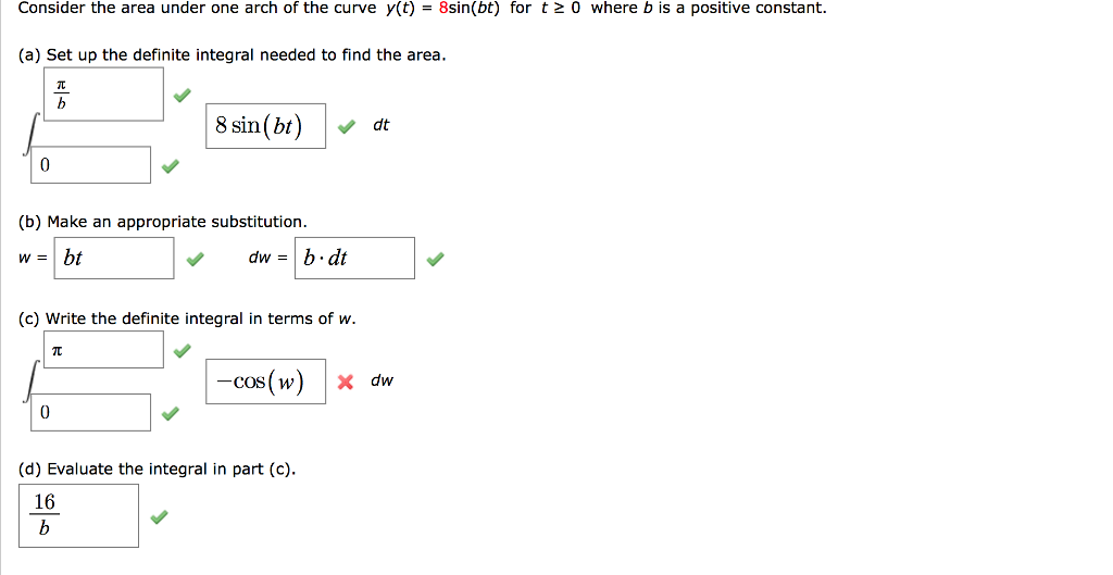 Solved Consider the area under one arch of the curve y(t) - | Chegg.com