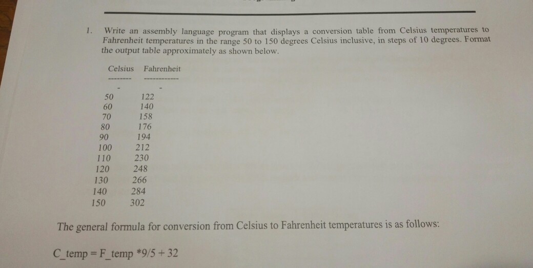 Solved 1. Write an assembly language program that displays a | Chegg.com